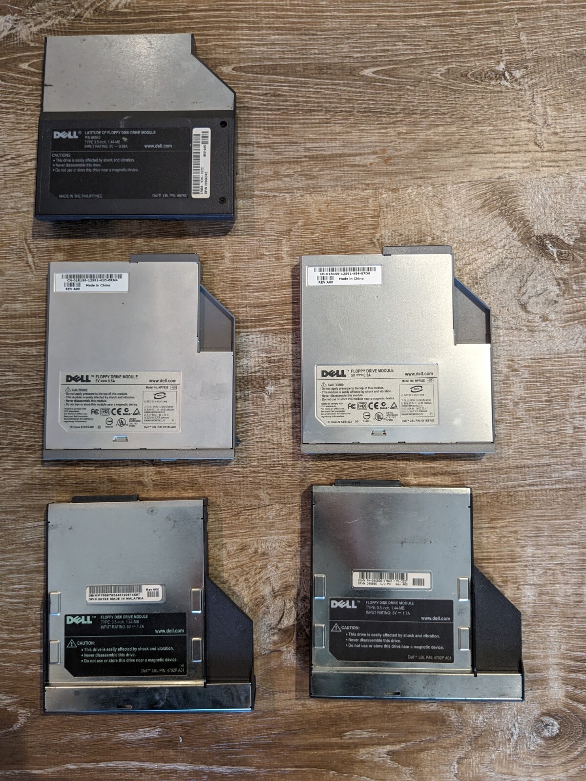 Dell Laptop 3.5" Floppy Drive Removable Lot of 5, 4702P-A01, 66766 ...