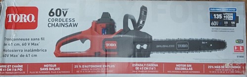 Toro 51850 60V Chainsaw with 2.5Ah Battery and Charger for sale online ...