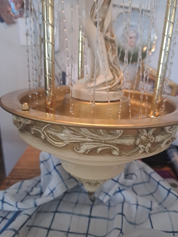 Vintage Retro Modern Goddess Oil Rain Hanging Lamp MidCentury 32" Works Beautify | eBay