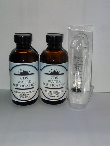 CDS Water Purification Solution -2 Bottles 4oz 120ml ( In glass bottle ...