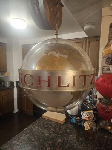 Rare Vintage 1960s Schlitz Rotating Motion Hanging Globe Lighted Beer ...