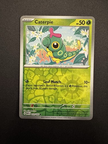 Caterpie 010/165 Reverse Holo Scarlet & Violet 151 Common Pokémon Card ...