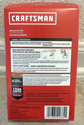 Craftsman Wireless Keypad CMX348 Garage Door Opener 6641 | eBay