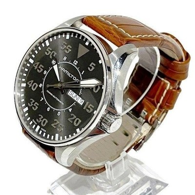 Hamilton Khaki Aviation H647150 Automatic Pilot Day Date Men’s Watch | eBay