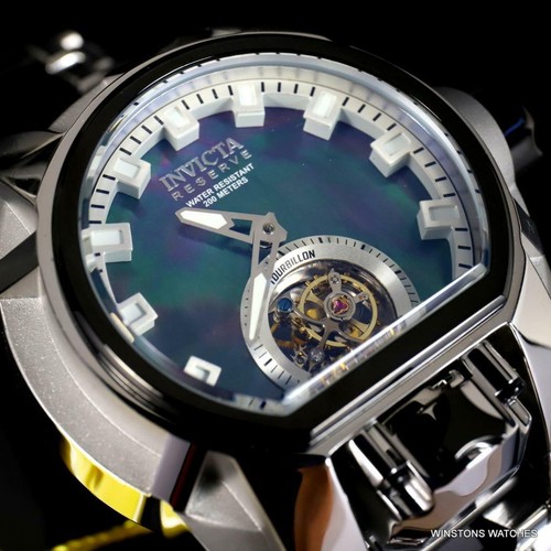 Invicta Reserve Magnum Bolt Zeus Tourbillon Black MOP Steel 52mm Watch ...