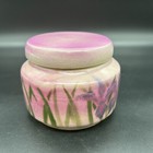 Vtg Purple Iris Pottery Storage Jar by David Enna of Oregon Airbrushed ...