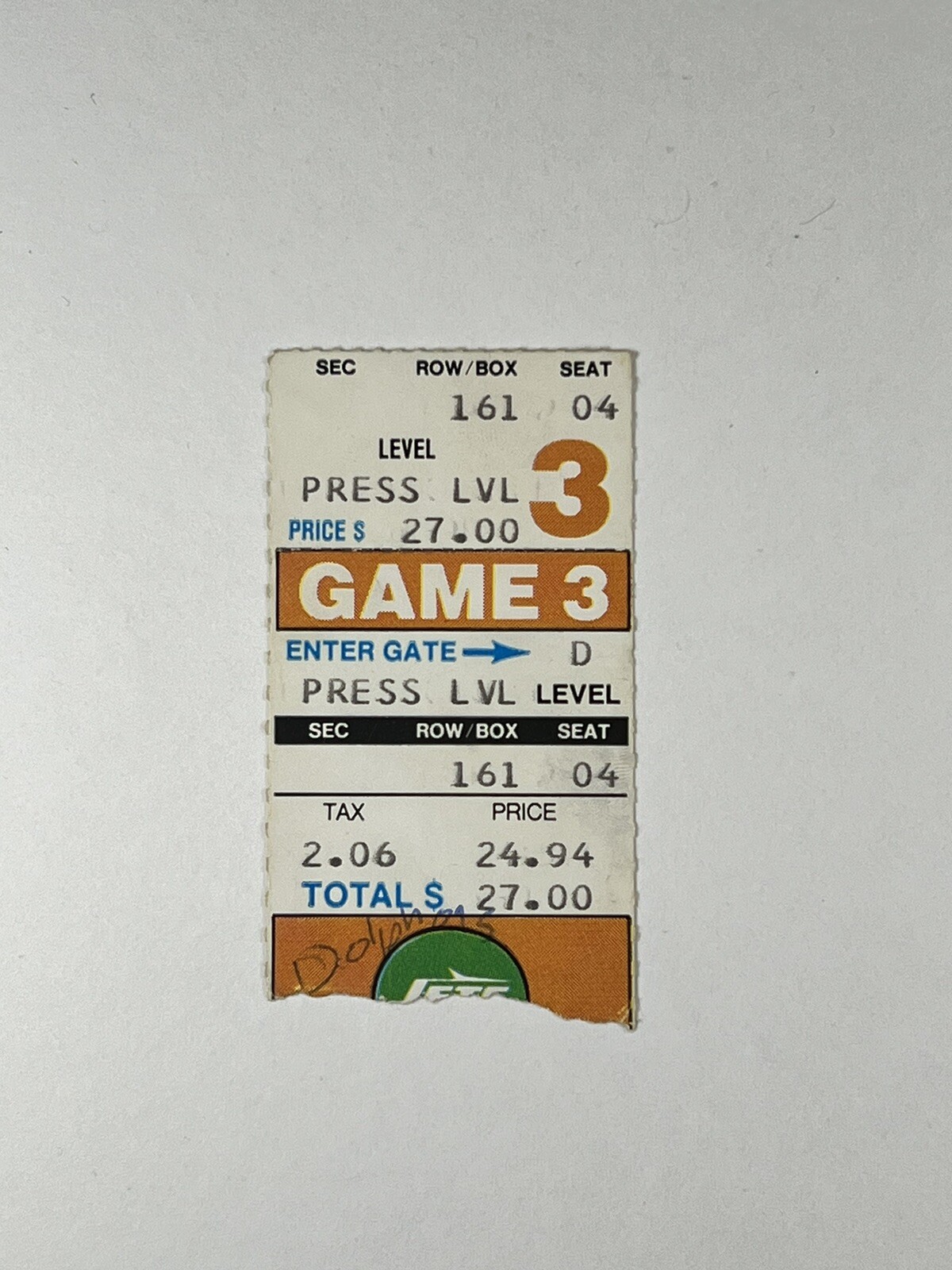 1983 Miami Dolphins @ New York Jets NFL Ticket - Dan Marino 1st Win / 3 ...