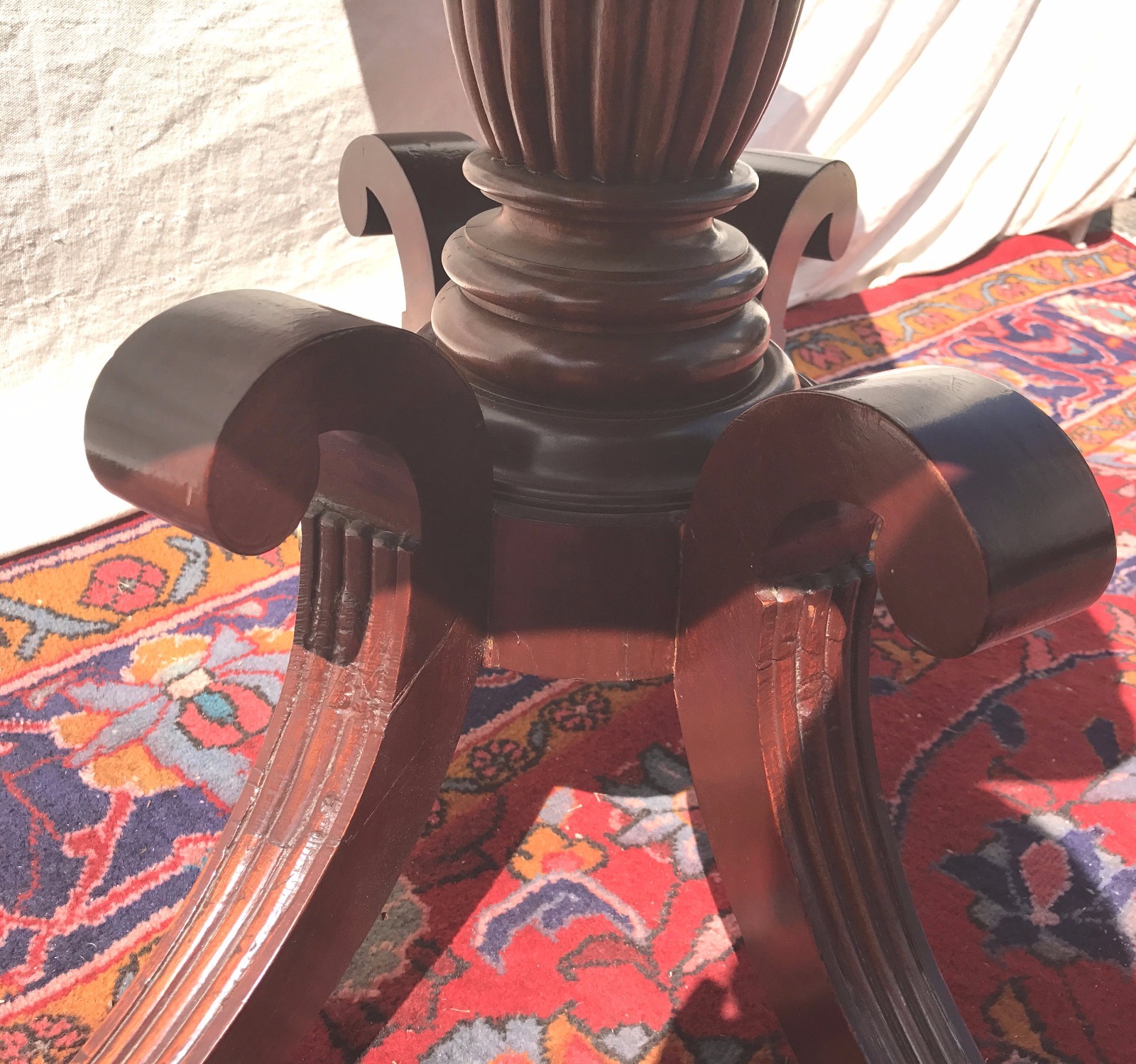 19TH C CLASSICAL FEDERAL ANTIQUE GAME / CARD TABLE CONSOLE ~ ISAAC VOSE ...