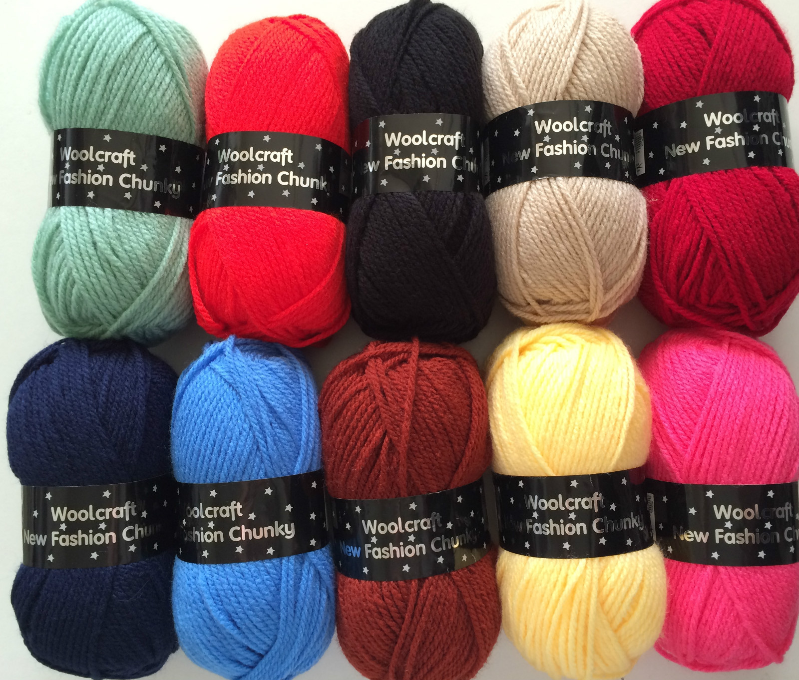 1000grm 10 x 100grm mixed colour packs Woolcraft chunky hand knitting ...