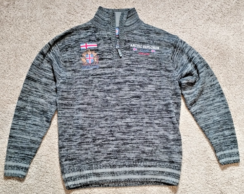 Icewear Iceland Sweater Men’s XL Heather Gray Arctic Explorer Club 1/4 ...