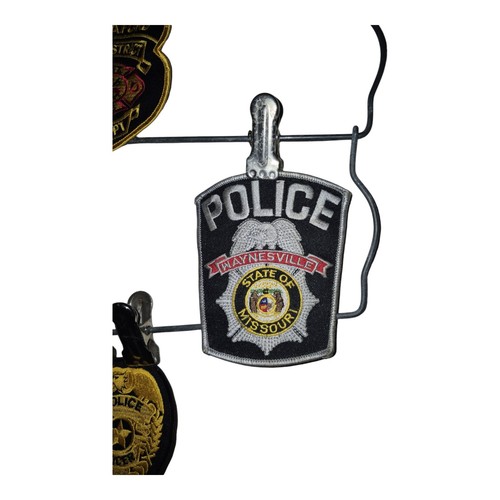 AWESOME OOAK Antique Metal Hanger Display w/ Police / Firefighter ...