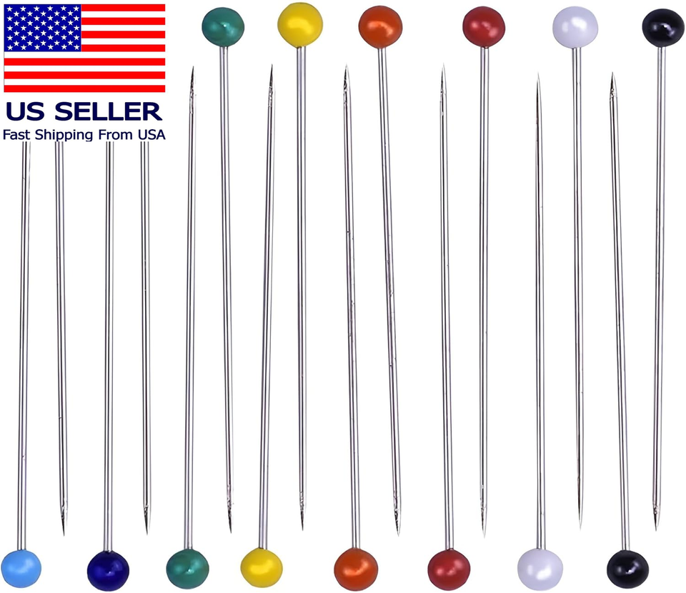 800 Pcs Sewing Pins, 1.5 in round Pearl Heads Pins, Pearlized Pins ...