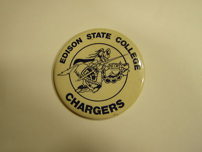 VINTAGE EDISON STATE COLLEGE CHARGERS PINBACK BUTTON BY VAUGHN'S | eBay