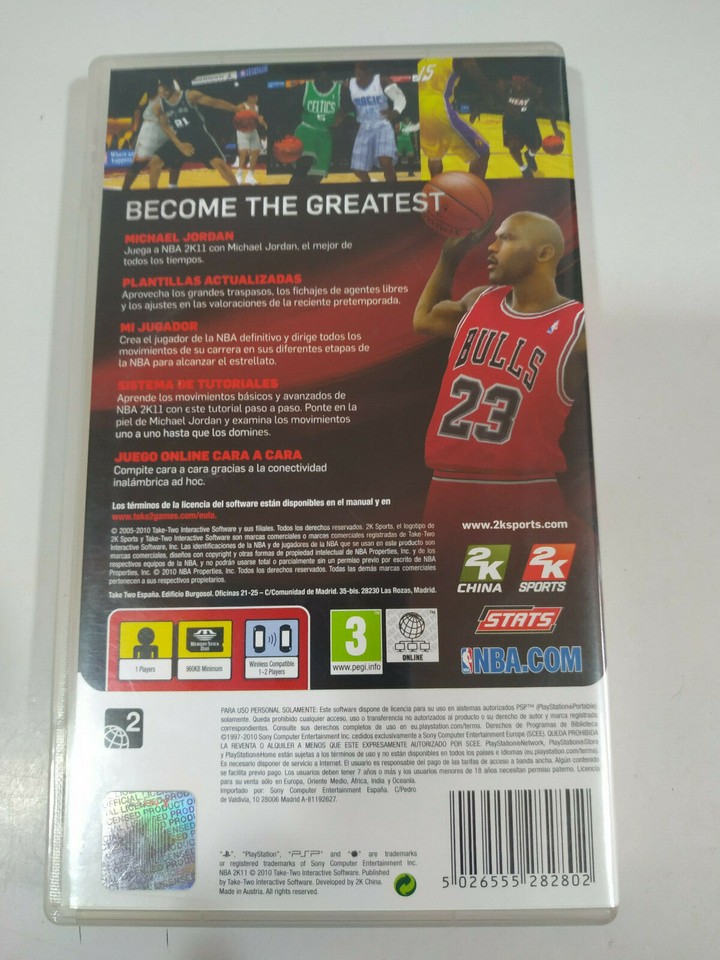 NBA 2K11 Michael Jordan - Game PSP PlayStation Spanish Edition | eBay
