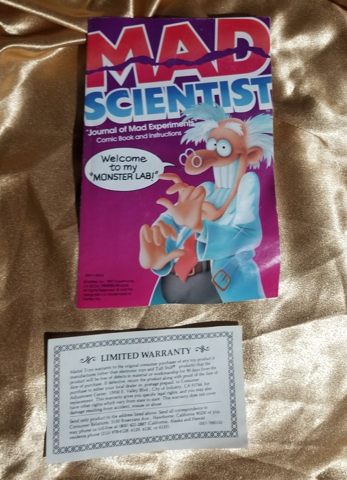 Vintage 1986 Mattel Mad Scientist Monster Lab Near Complete Toy's R Us ...