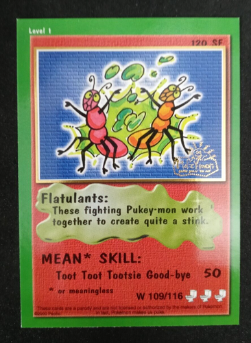 Pukey-mon Gold Stamped Foil Chase Card Flatulants #109 | eBay