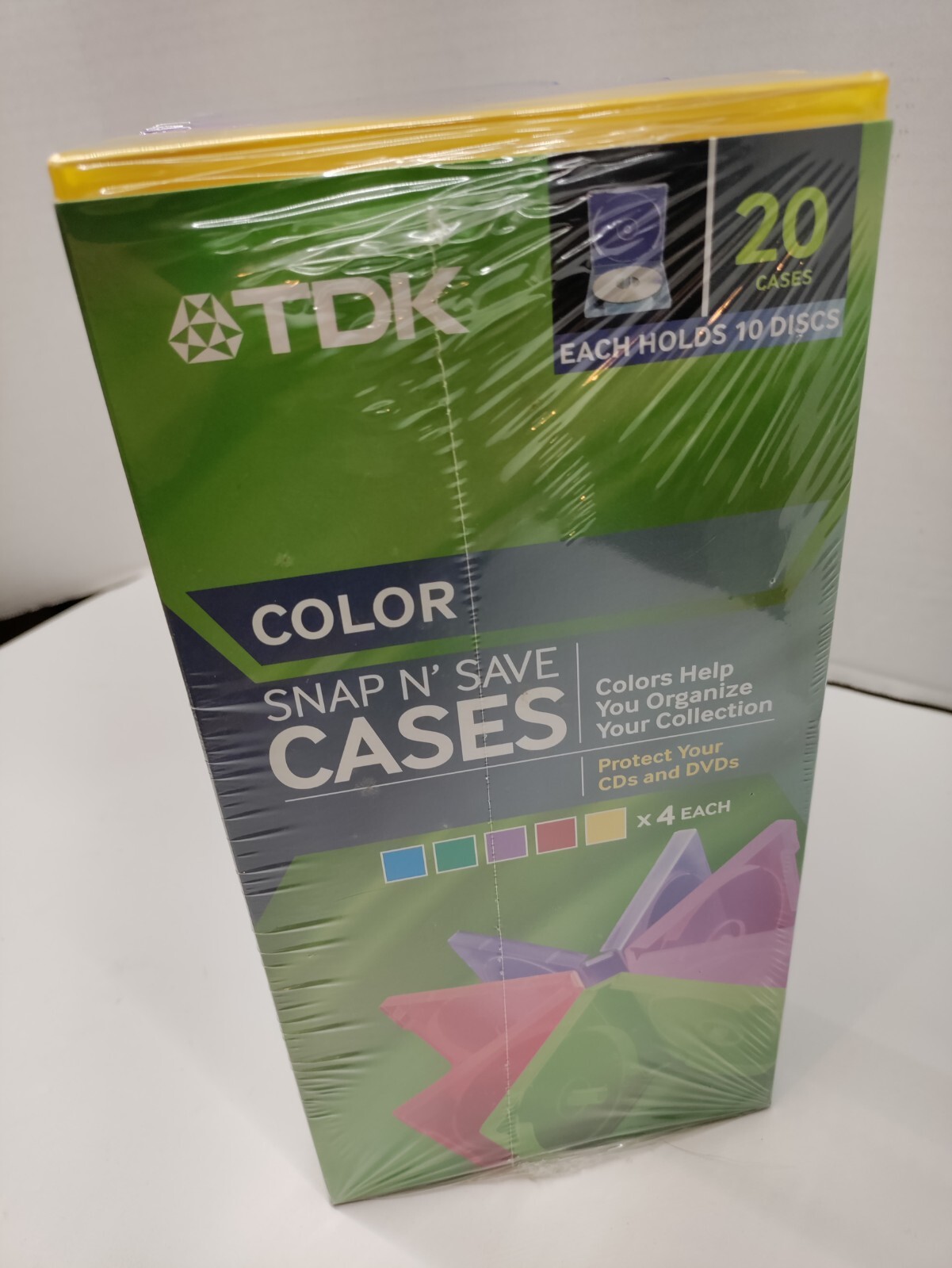 TDK Color Snap N' Save Media Cases CD DVD Blu-Ray Pack of 20 Each hold ...