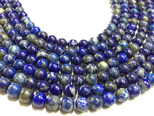 3 Strand Natural Lapis Lazuli Round Smooth 8mm Lapis Lazuli Beads 12 ...