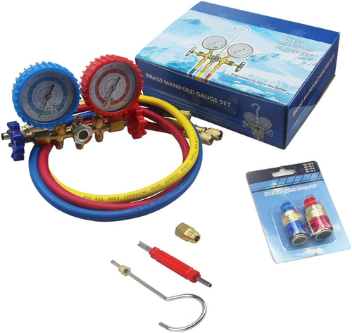 3-Way New HVAC R12 R22 R134A R404A Dual Gauge AC Diagnostic Manifold ...
