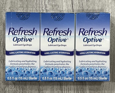 (3X) Bottles Of Refresh Optive Lubricant Eye Drops 0.5fl oz 12/2025 | eBay