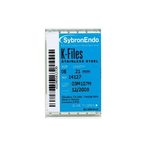 Kerr Dental 14127 SybronEndo K-Files Stainless Steel 21mm #08 6/Bx | eBay