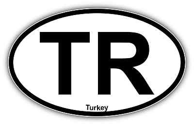 Turkey Vehicle Country Code Oval Car Bumper Window Sticker Decal 6"X4 ...