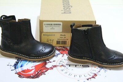BISGAARD DENMARK 'CHELSEA' BLACK CHILDS LEATHER SHOES SIZE UK 4 EU 20 ...