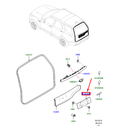 LAND ROVER DISCOVERY V L462 Rear License Plate Bracket LR142285 NEW ...