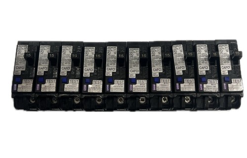 QA115AFCN LOT OF 10 SIEMENS 15A ARC-FAULT AFCI PLUG ON NEUTRAL NO ...