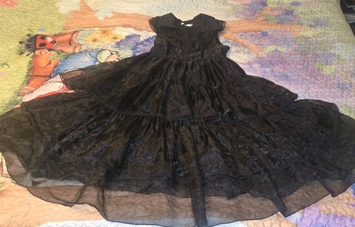 Wednesday Addams Black Tiered Long Prom Dress Size 160 Or 10 Halloween ...
