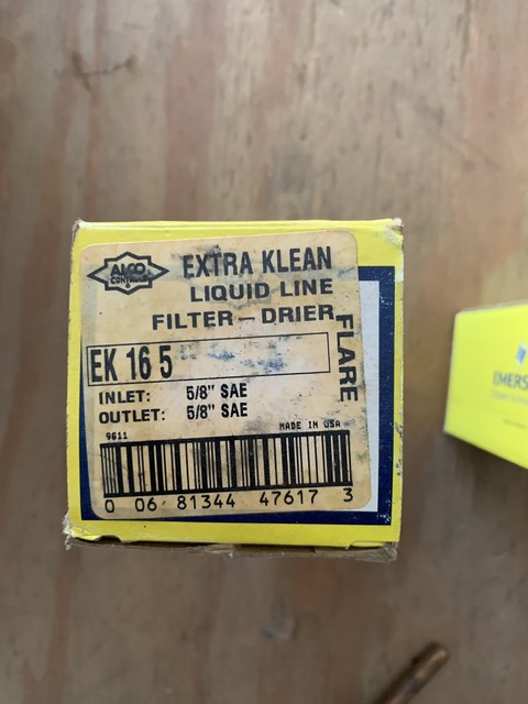 ALCO EK-165 Liquid Line Filter-Drier - 5/8" SAE - Prepaid (EK165) for ...