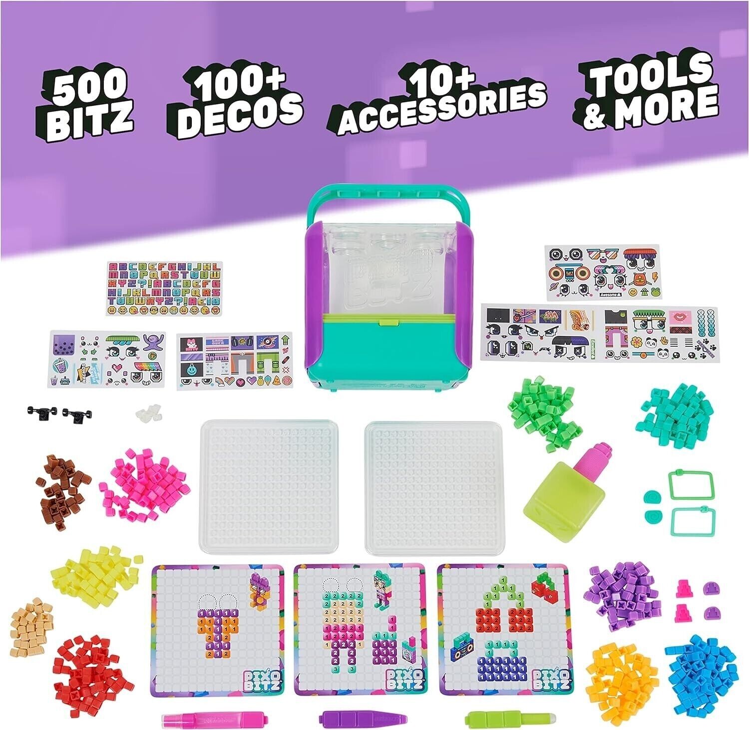 PIXO BITZ Studio (Complete 500 Water Fuse Beads, Decos and Accessories ...