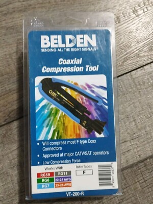 Belden VT-200-R Coaxial Compression Tool, Cable Television/Satellite ...