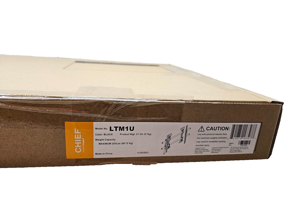 Chief LTM1U Fusion Tilting Landscape TV/Monitor Wall Mount 42-86" Up to ...