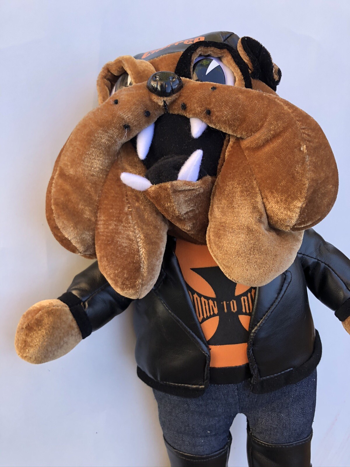 Bulldog Biker Plush Born to Ride Chopper Motorcycle Plush Dog -Toy ...