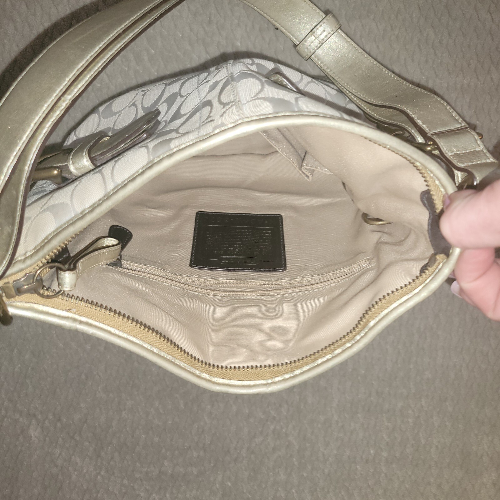 White Patchwork Coach Signature 3574 Crossbody/Should… - Gem