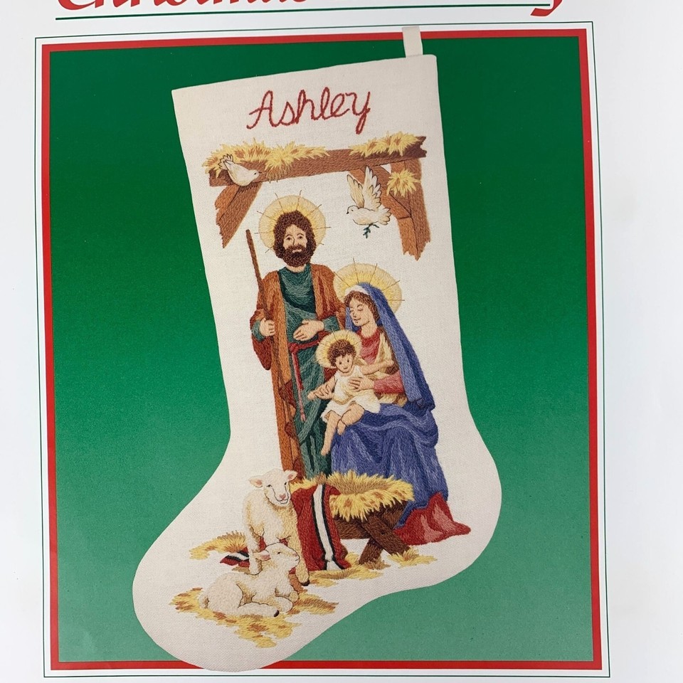 Dimensions 8070 Christmas Morning Holy Family Crewel Embroidery ...