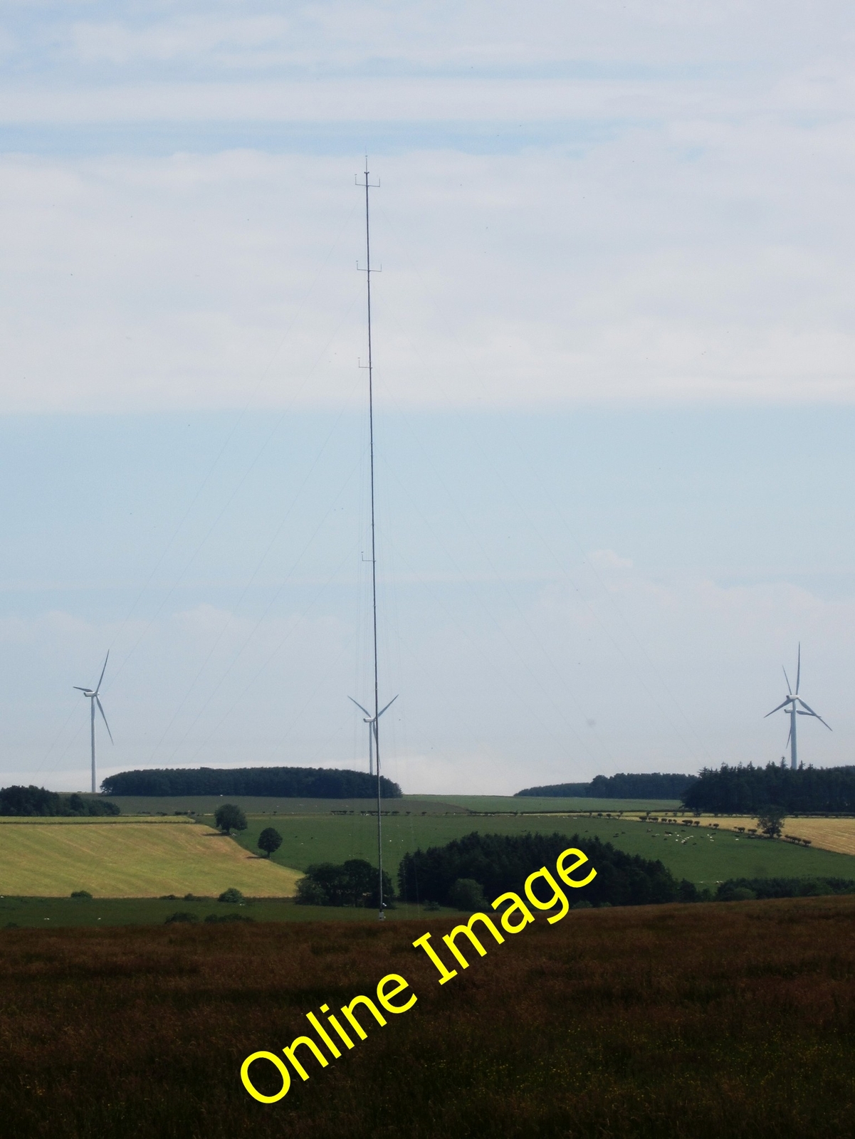 Photo 6x4 Anemometor mast north of Beatrice Wood Eglingham This ...