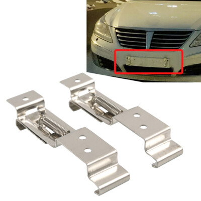 2x License Number Plate Frame Holder Clips Spring Loaded Bracket For ...