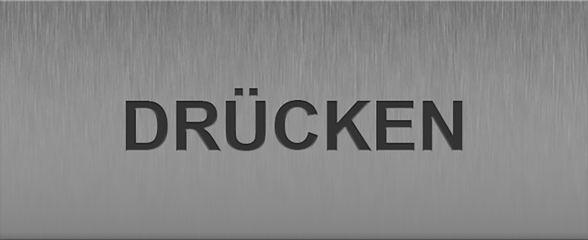 EDELSTAHL Schild Türschild Ziehen Drücken GRAVUR gebürstet ca 85 x 35 ...