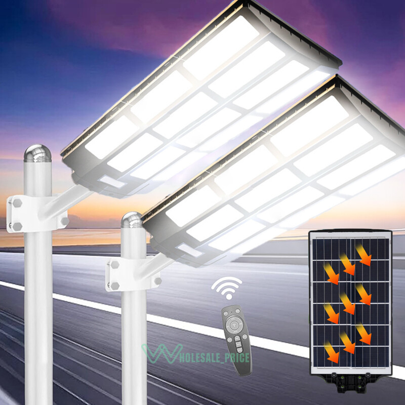 Outdoor Solar Street Light Motion Sensor Lamp Commercial Dusk To Dawn ...