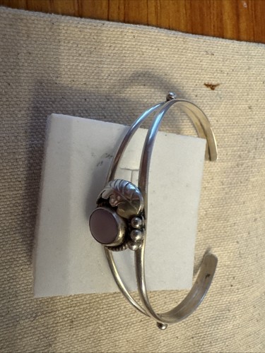 Sterling Silver and Pink Mussel Shell Navajo Style Cuff Bracelet + | eBay
