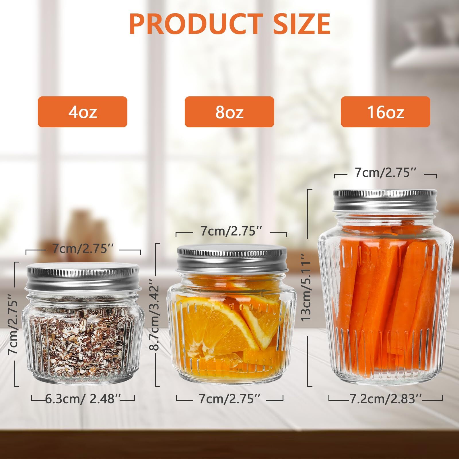 Small Glass Mason Jars with Lids - 4 oz Vintage Canning Jars, Pickling ...