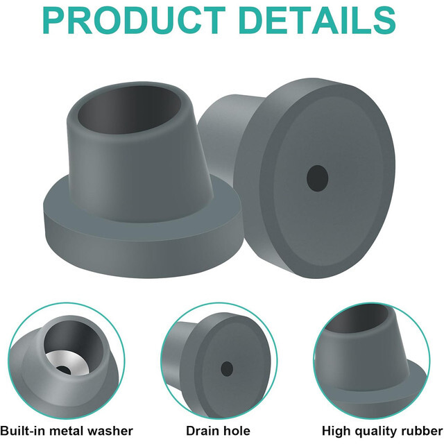 4X Replacement Rubber Feet for Shower Chair Bath Seat 1-1/8" Slope Tips ...