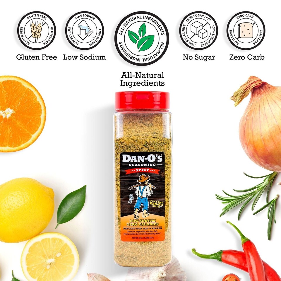 Spicy Dan-O's Original Seasoning All Natural Low Sodium No MSG (20 oz ...