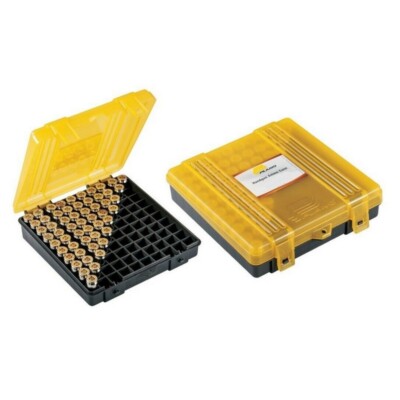 Plano 100 Count Handgun Ammo Hard Case Yellow Ammunition Box 9mm, .38 ...