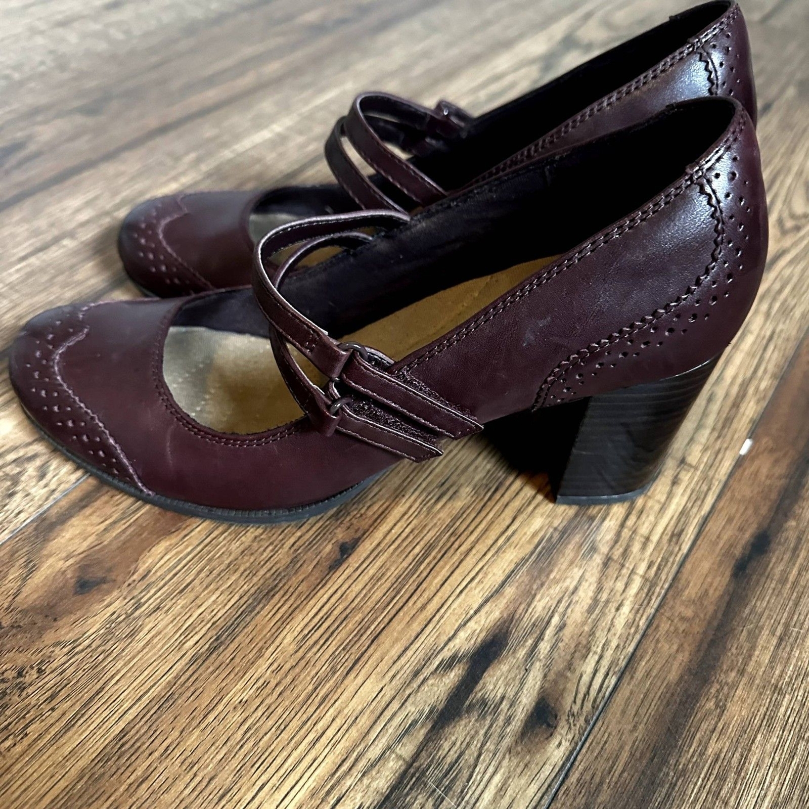 Clarks Claeson Tilly Mary Jane Pumps Burgundy Leather Size 10 Comfort ...