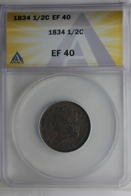 1834 .005 ANACS EF 40 1/2C | eBay