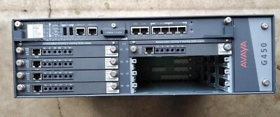 AVAYA G450 Media Gateway 700459456 G450MP80 w/ dual power and 5-MM710B ...