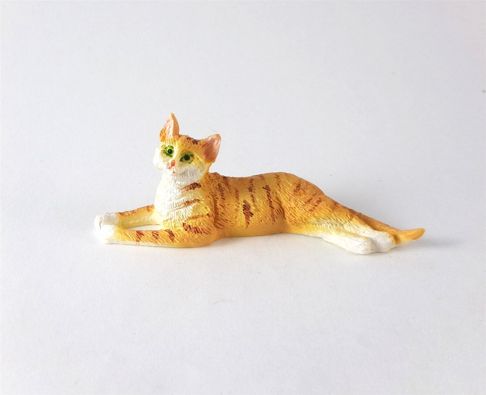 Dollhouse Minature Orange Cat Stretched Out, E0181 | eBay